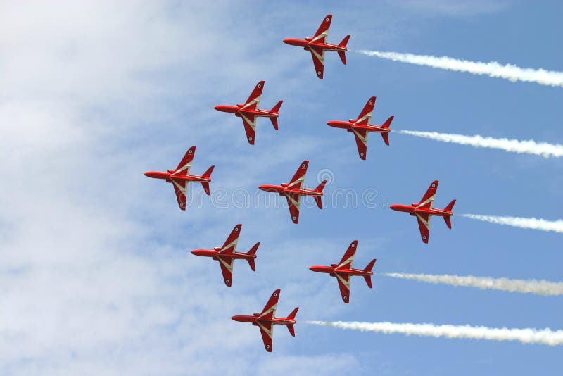 The Red Arrowsdisplay Team. Stock Photo - Image of fairford, hawk: 9156844