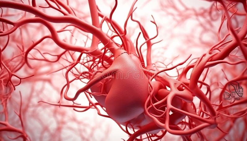 Red Arterial Network Close-Up Stock Illustration - Illustration of ...