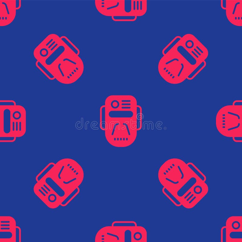 Red Artificial Intelligence Robot Icon Isolated Seamless Pattern on ...