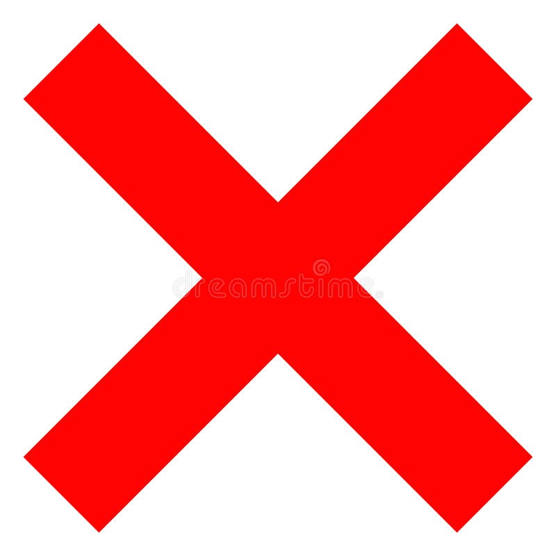 Red X As Restriction, Prohibition, Barrier, Error Icon Stock Vector ...