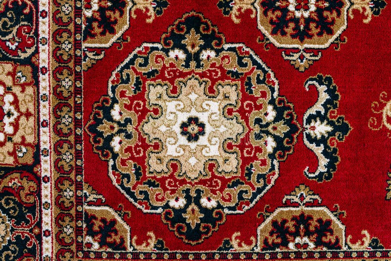 Red Asian Oriental Carpet Texture Background Stock Image - Image of ...