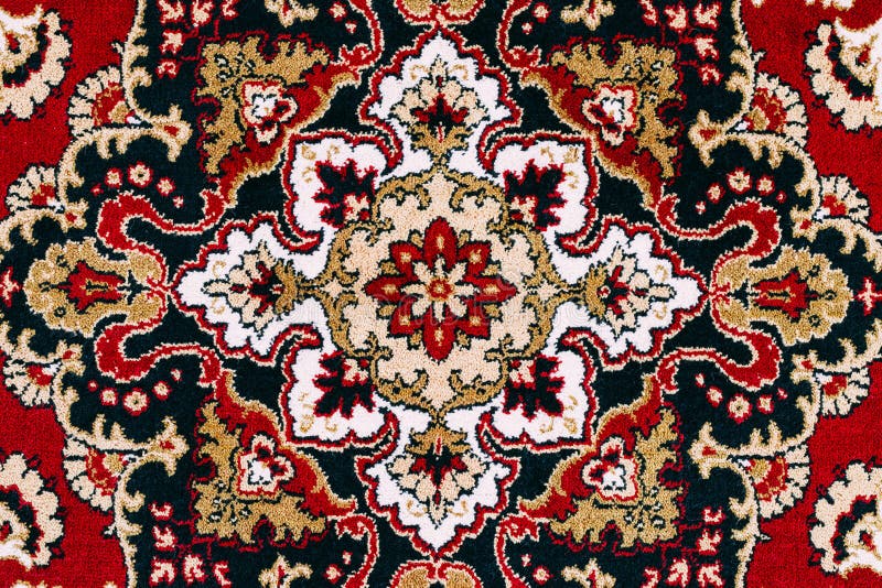 Red Asian Oriental Carpet Texture Background Stock Photo - Image of ...
