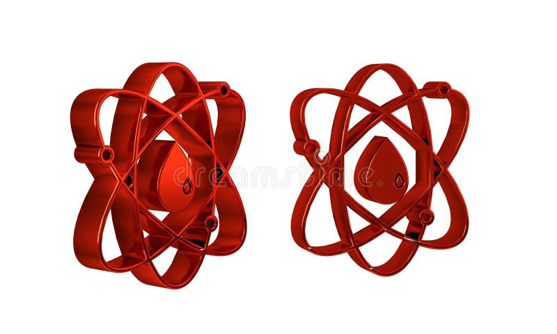 Red Atom Icon Isolated on Transparent Background. Symbol of Science ...