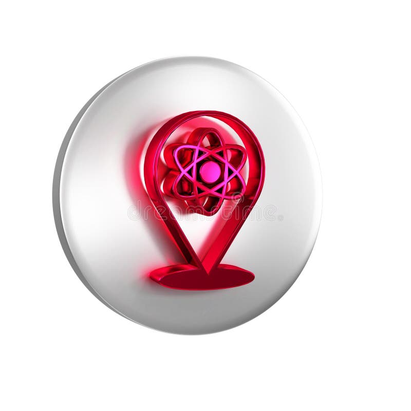 Red Atom Icon Isolated on Transparent Background. Symbol of Science ...
