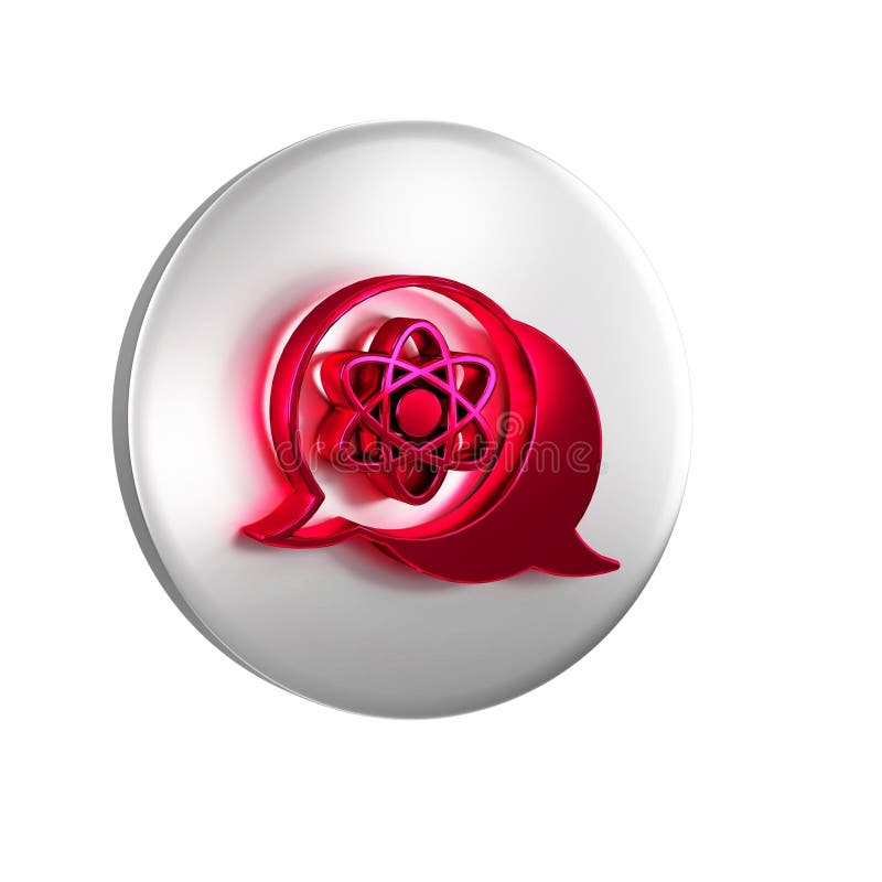 Red Atom Icon Isolated on Transparent Background. Symbol of Science ...