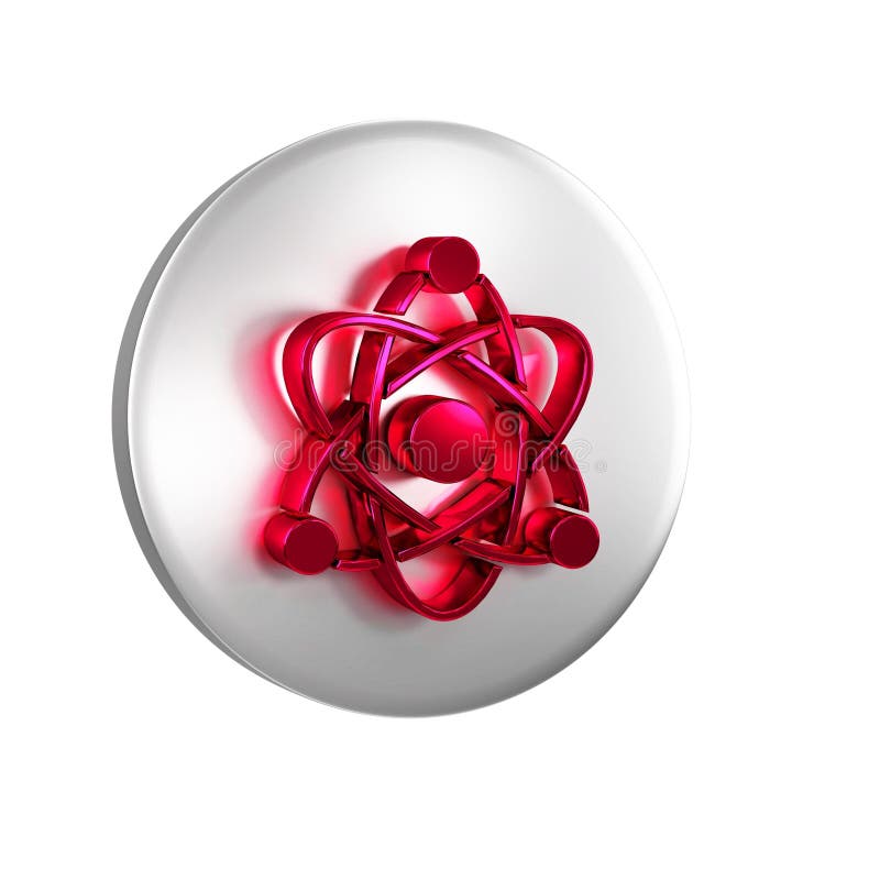 Red Atom Icon Isolated on Transparent Background. Symbol of Science ...