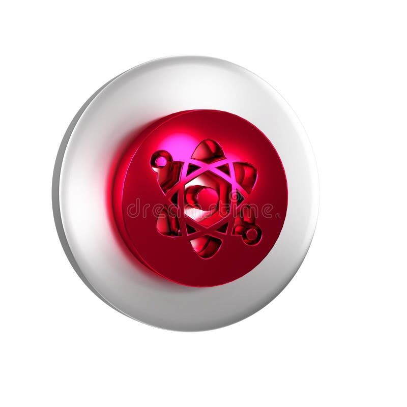 Red Atom Icon Isolated on Transparent Background. Symbol of Science ...