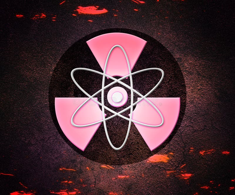 Red Atom Radioactive Background Stock Illustration - Illustration of ...