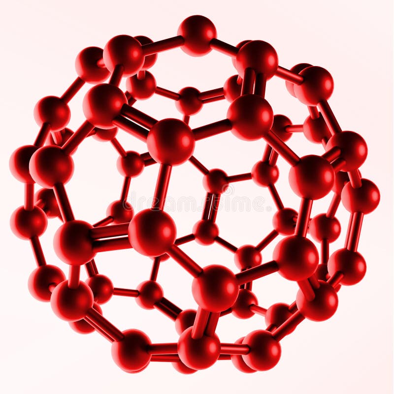 Red atom structure stock illustration. Illustration of properties ...