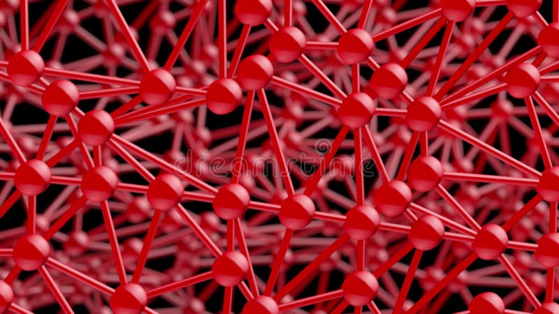 Red Atomic Lattice with Alpha. 3d Animation Stock Footage - Video of ...