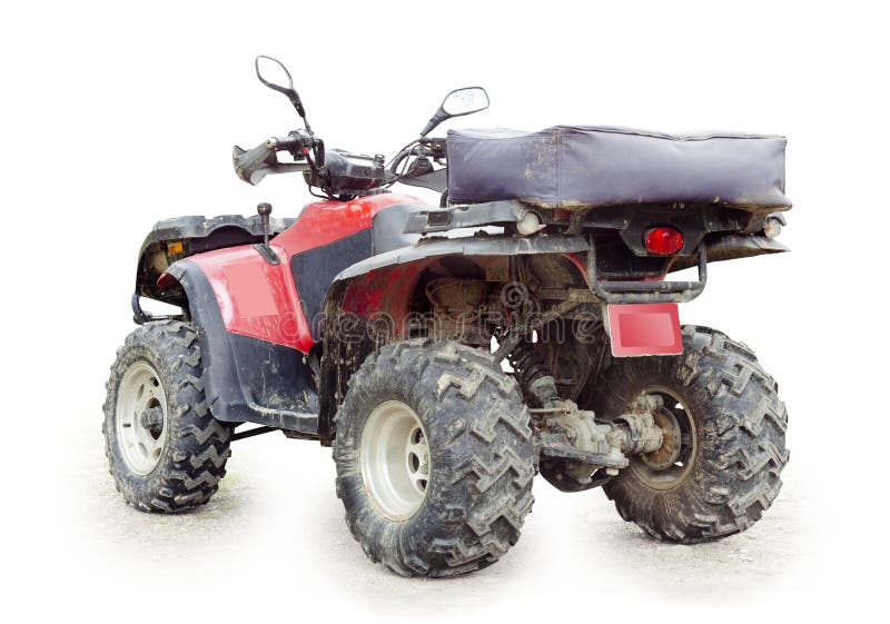 Red atv quad bike isolated stock photo. Image of leiasure - 93888196