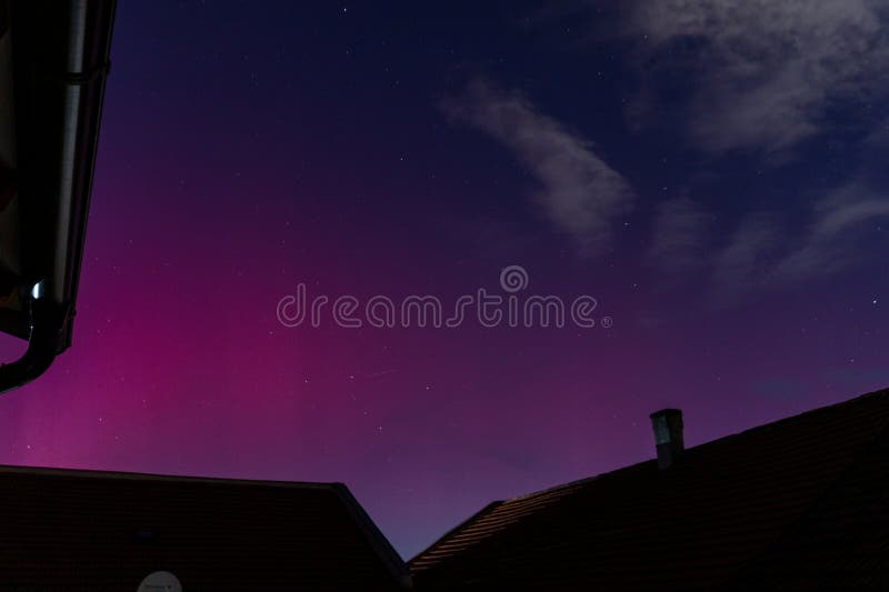 Red Aurora Borealis Over Romania Stock Image - Image of green, idyllic ...