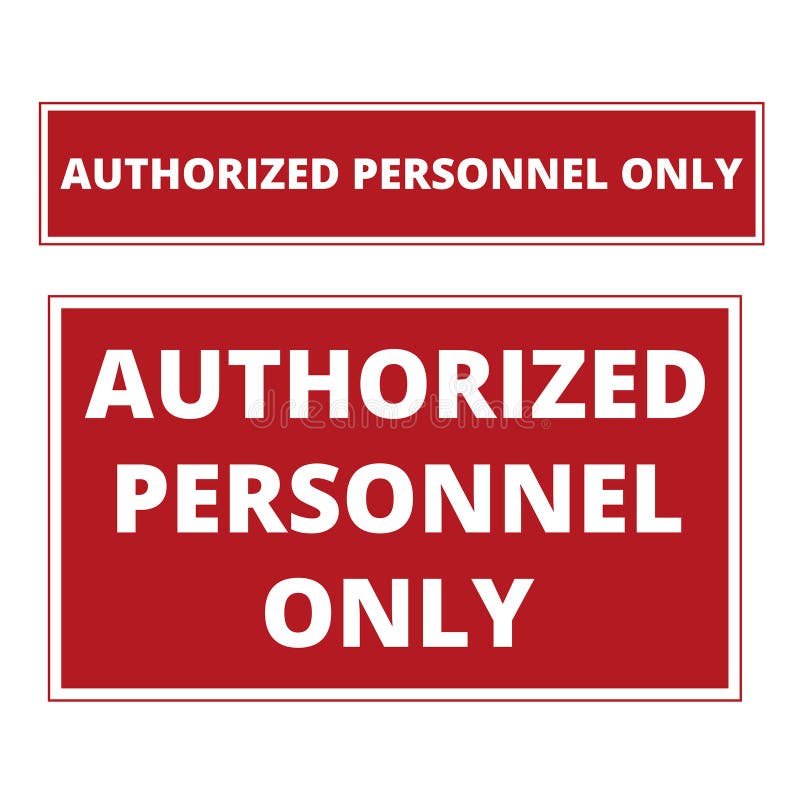 Red Authorized Personnel only Signs on a White Background Stock Vector ...