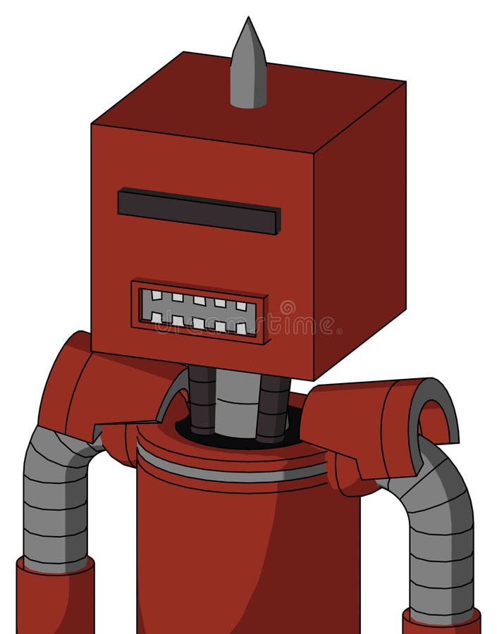 Red Automaton with Box Head and Square Mouth and Black Visor Cyclops ...