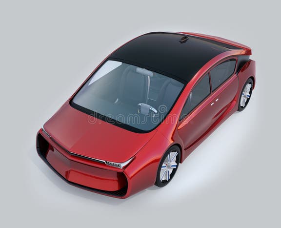 Red Autonomous Vehicle Image Stock Illustration - Illustration of glass ...