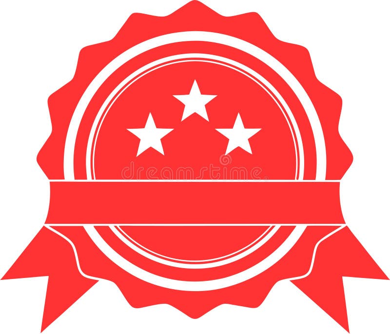 Red Award Ribbon with Star Design,Decorative Red Ribbon for Recognition ...
