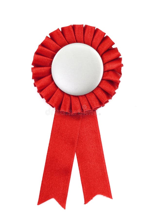 Red award ribbons badge stock image. Image of symbol, achievement - 1851425