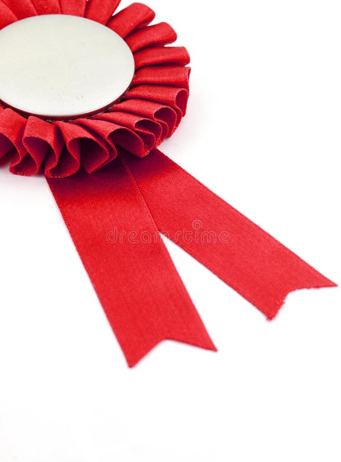 Red award ribbons badge stock image. Image of symbol, achievement - 1851425