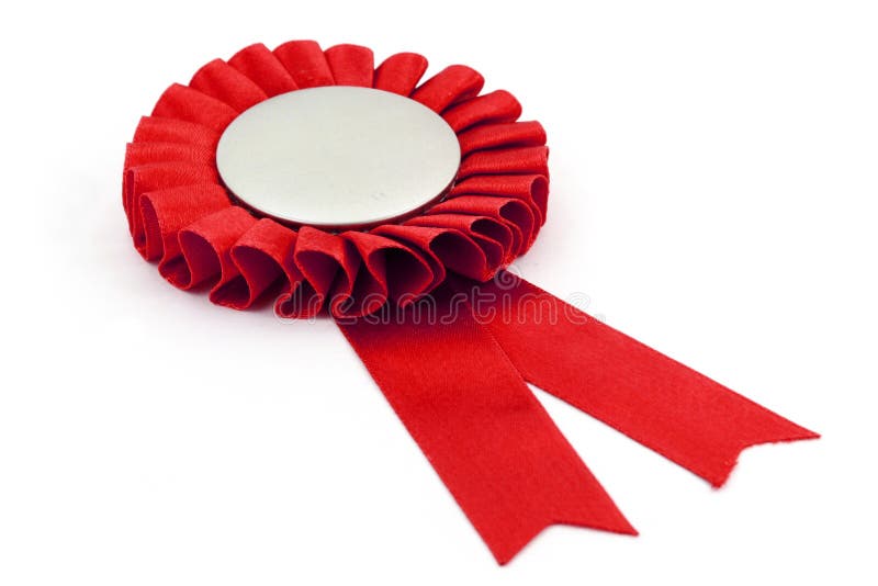 Red award ribbons badge stock image. Image of symbol, achievement - 1851425