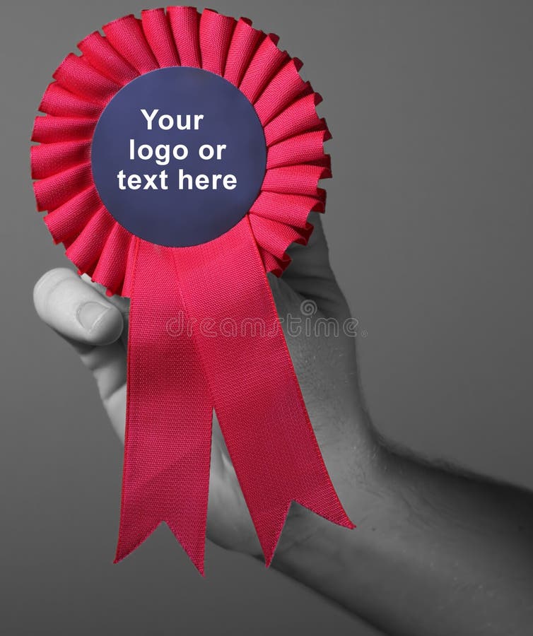 Red award ribbons badge stock image. Image of memorial - 2423115