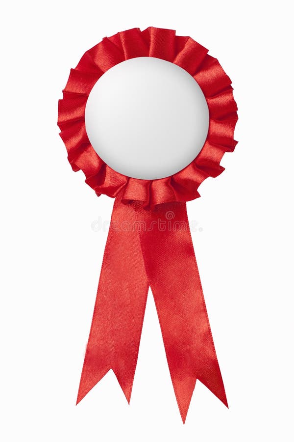 Red award ribbons badge stock photo. Image of medallion - 26084280