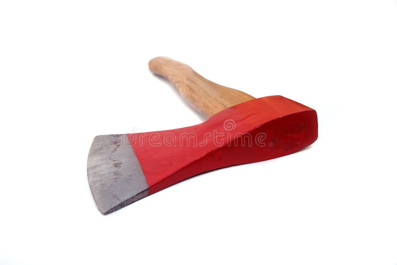 Red axe isolated stock image. Image of shaft, corrosion - 13660745