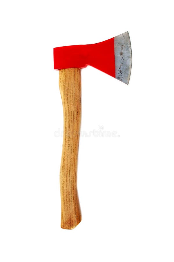 Old Rusted Pick Axe and Handle Isolated Stock Photo - Image of used ...