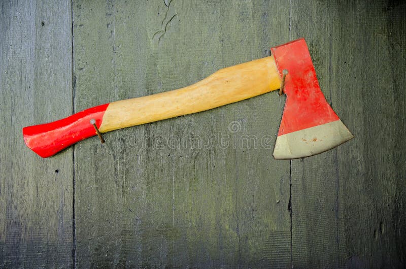 Red axe stock image. Image of iron, hatchet, steel, tool - 58065169