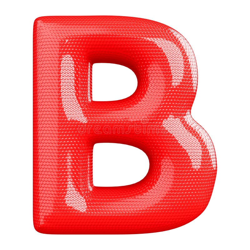 Red B Font 3D RenderWith White Background Design Stock Image ...