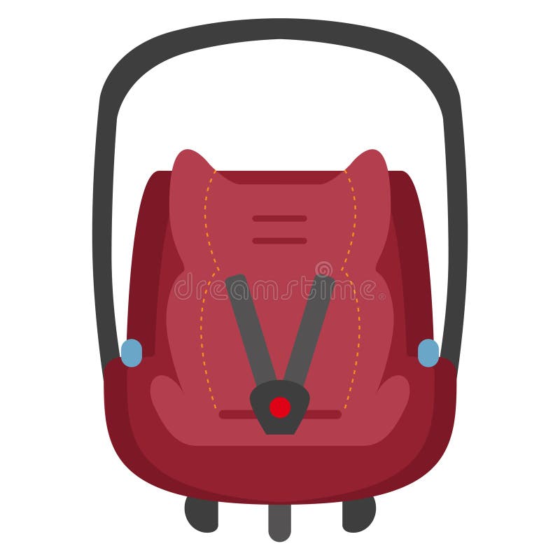 Red Baby Car Seat, Front View Isolated on a White Background ...