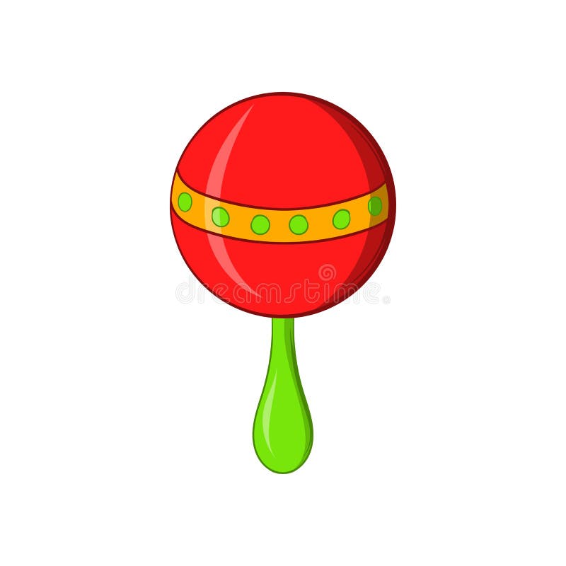 Baby Rattle Icon, Cartoon Style Stock Vector - Illustration of handle ...