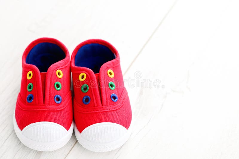 Red baby shoes stock image. Image of baby, cute, sneaker - 52779883
