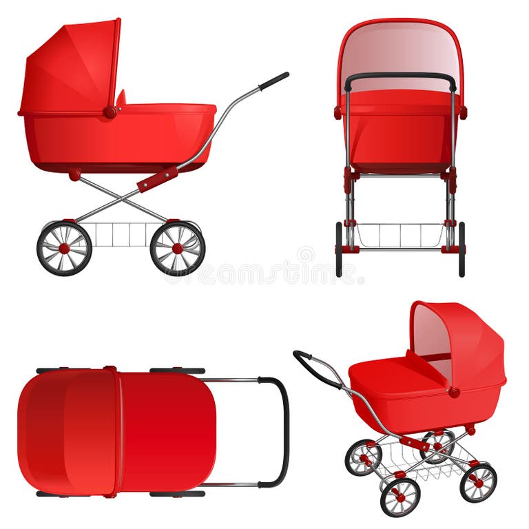 Baby Stroller Top View Stock Illustrations – 32 Baby Stroller Top View ...