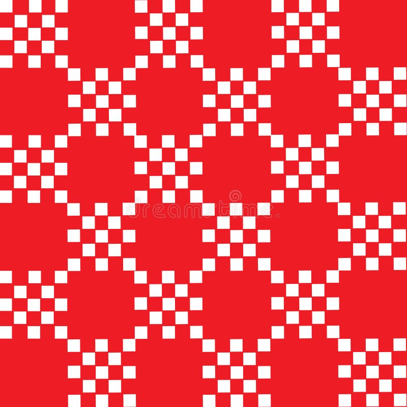 White Squares on Red Background Geometric Pattern Stock Vector ...
