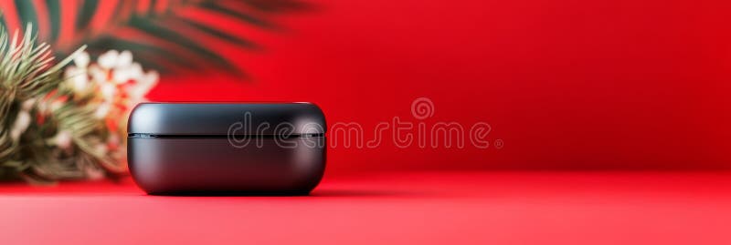 Red Background Black Device Small Black Device on Red Background ...