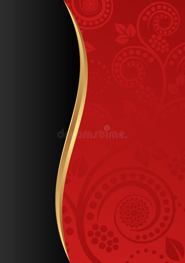 Red Gold Lace Background stock vector. Illustration of line - 4415112