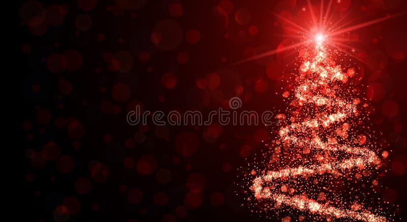 Red Background with Christmas Tree. Stock Vector - Illustration of ...