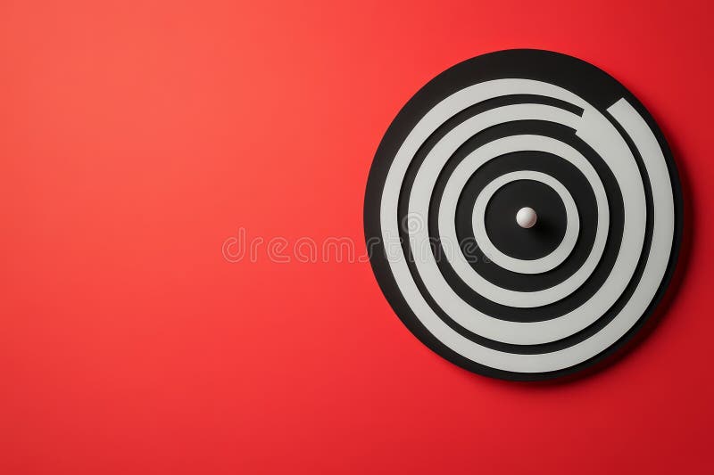 Red Background Circular Target Graphic Abstract Concentric Circles ...