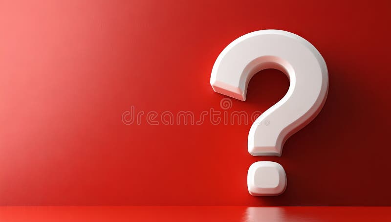 A Red Background with a 3D-rendered Question Mark, Encapsulating the ...