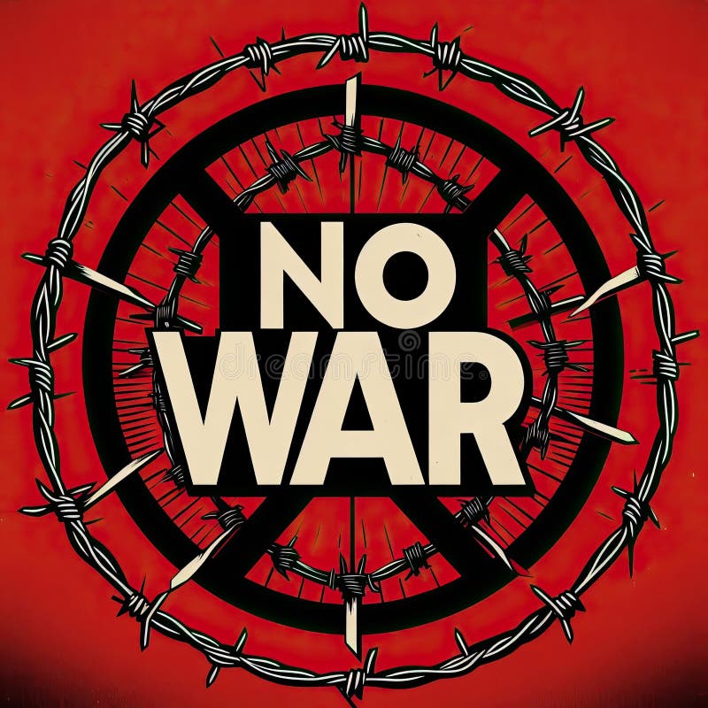 Bold No War Poster in Red and Black Stock Illustration - Illustration ...