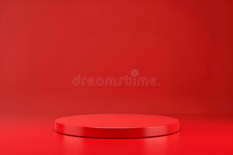 Red Platform on Red Background for Product Display - AI Generated Stock ...