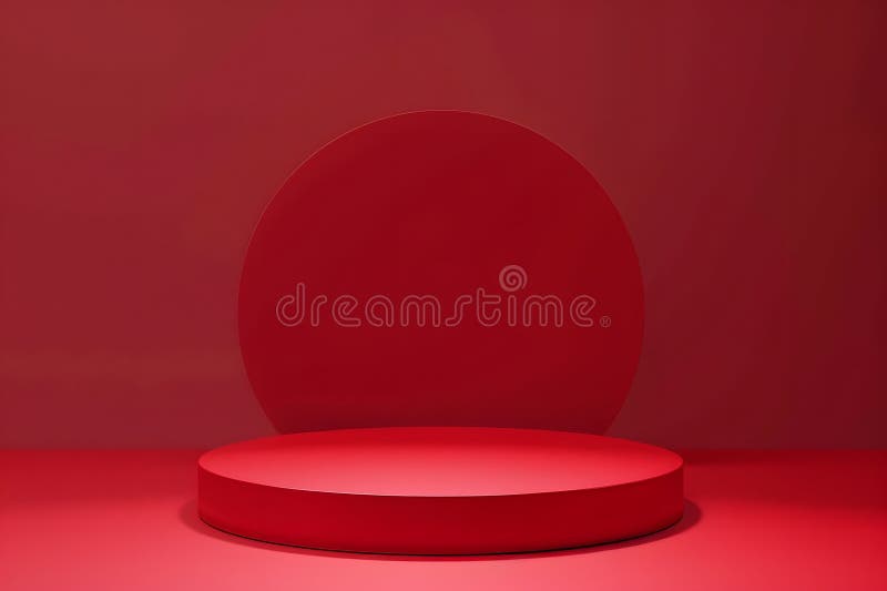 Red Platform on Red Background for Product Display - AI Generated Stock ...