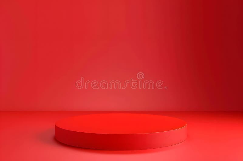 Empty Red Platform for Product Display, Minimalist Style - AI Generated ...