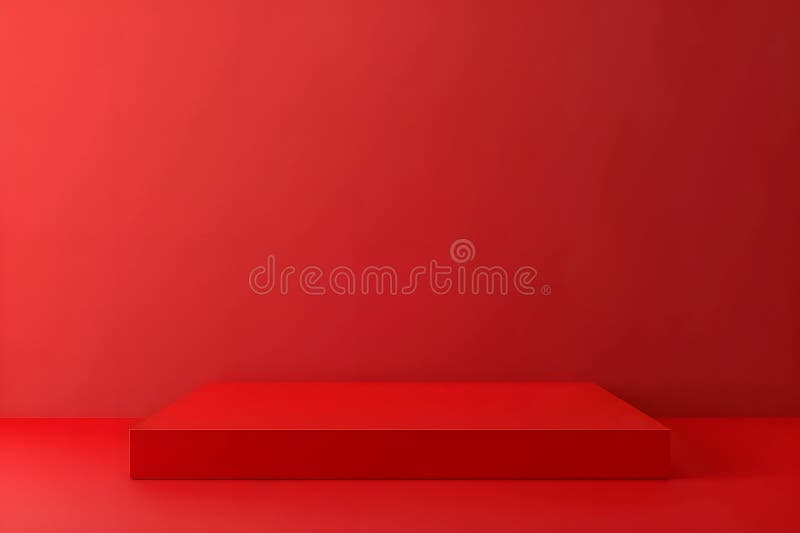 Red Platform on Red Background for Product Display - AI Generated Stock ...