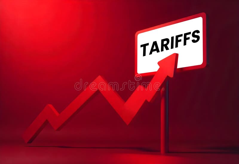 Rising Tariffs Ascendant Illuminated by Bold Design, the Upward Zigzag ...