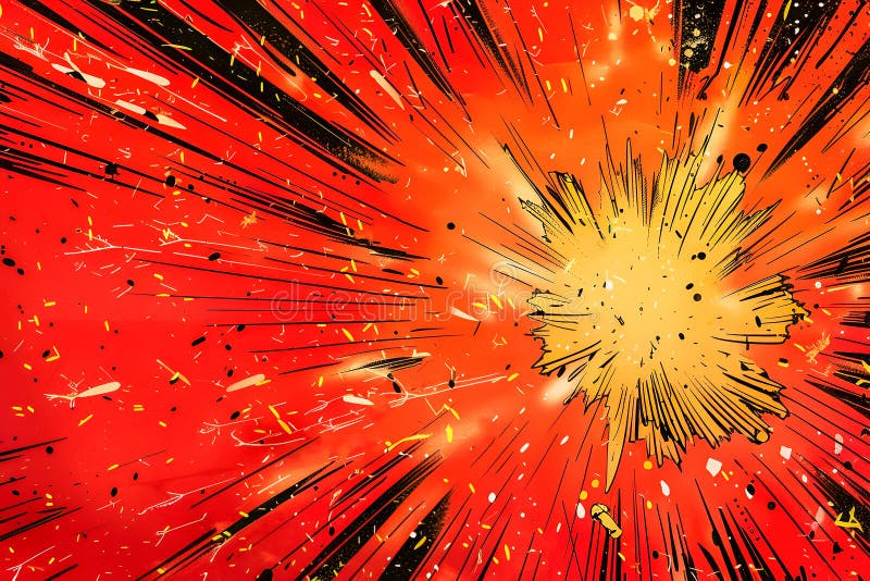 Background with Fireworks Explosion, Comic Book Style Stock Photo ...
