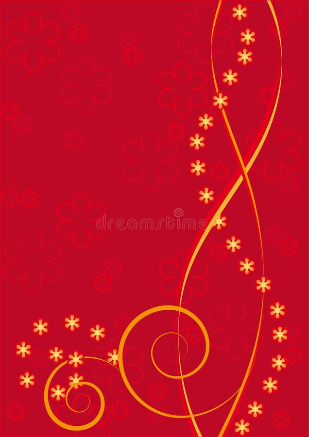 Red Background with Flowers Stock Vector - Illustration of decorative ...
