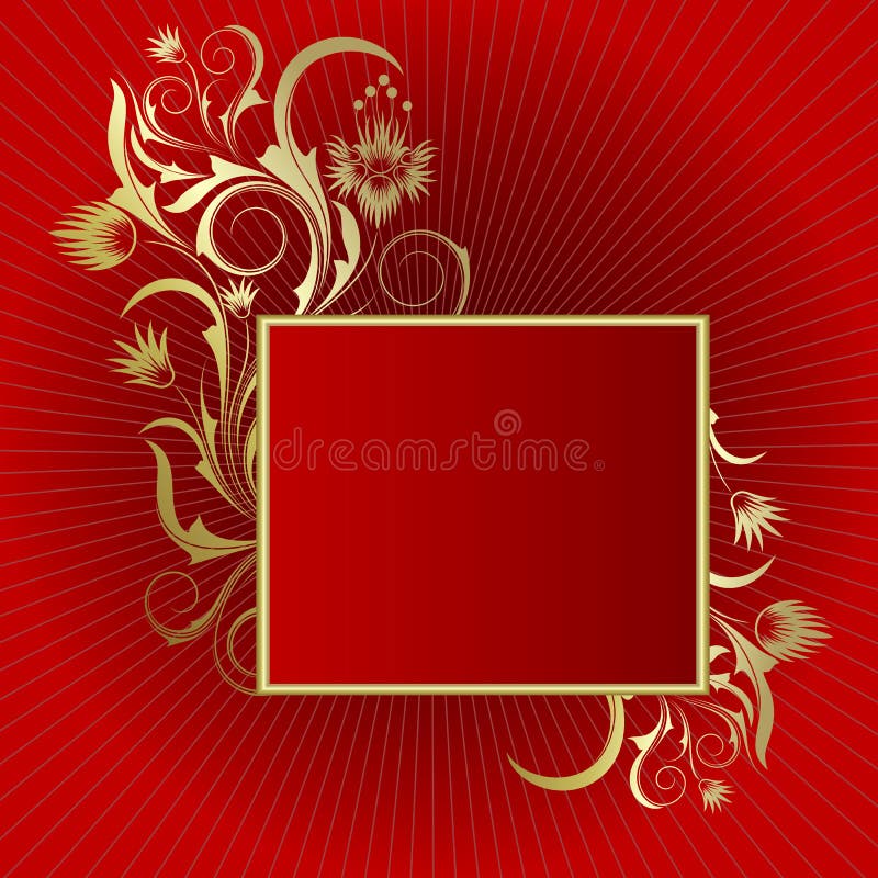Red background with frame stock vector. Illustration of swirl - 6558512