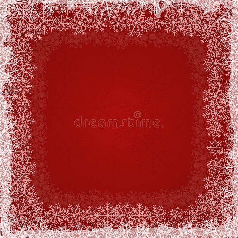 Red Background with Frame of Snowflakes Stock Vector - Illustration of ...