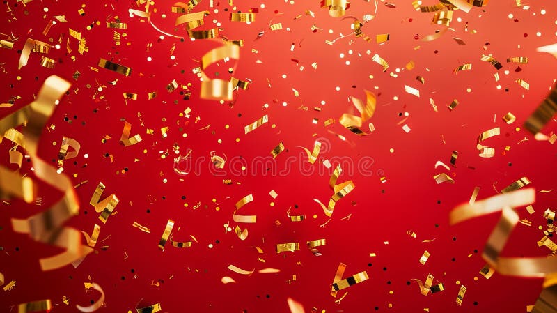 A Red Background with Gold Confetti Stock Image - Image of fall ...